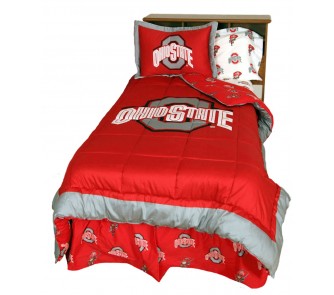 Ohio State Buckeyes Reversible Comforter Set (King) - OnlineSports.com