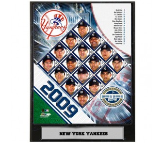 New York Yankees 2009 Team Photograph Nested on a 9" x 12" Plaque ...