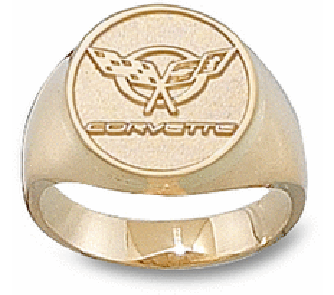 Chevy Corvette C5 Round Logo Ladies' Ring - 10KT Gold Jewelry (Size 6 1 ...