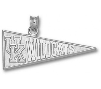 Kentucky Wildcats "UK Wildcat Pennant" Pendant - Sterling Silver ...