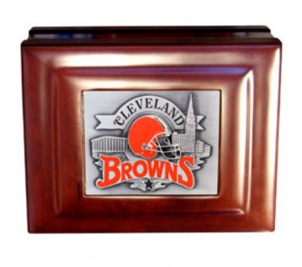 Cleveland Browns Large Wooden Jewelry Gift Box - OnlineSports.com