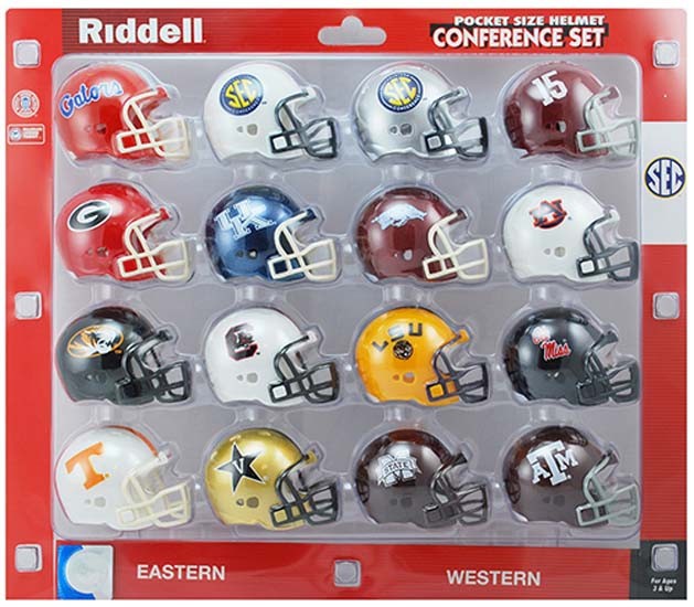 NCAA Riddell 2014 SEC Revolution Style Pocket Pro Conference Set (16 ...