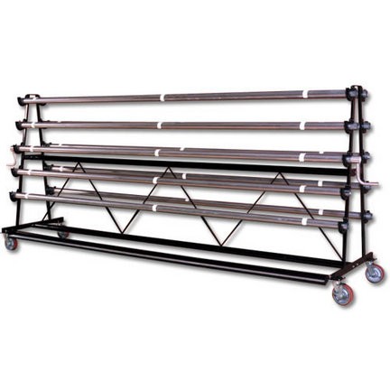 Gym Floor Cover Mobile Storage Rack - 6 Rollers - OnlineSports.com