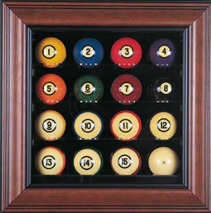 Deluxe 16 Ball Cabinet Style Pool Ball Display Case - OnlineSports.com