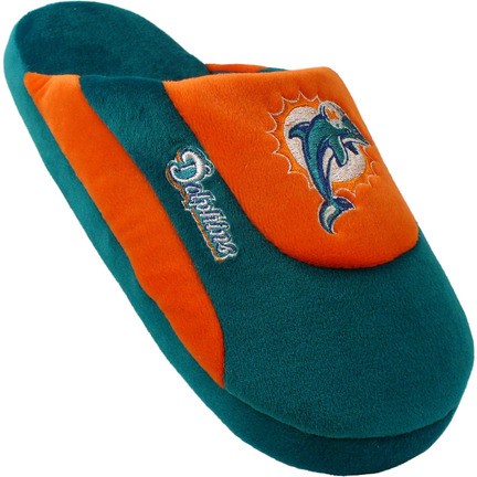 Miami Dolphins Low Pro Stripe Slippers - OnlineSports.com
