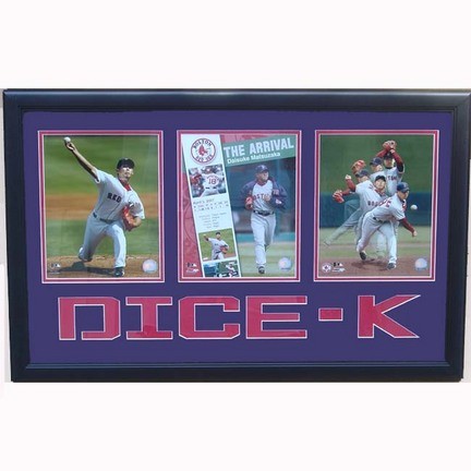 Daisuke Matsuzaka "Dice K" Photo Collage in a 15" x 35" Deluxe Frame ...