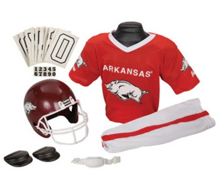 Franklin Arkansas Razorbacks DELUXE Youth Helmet and Football Uniform ...
