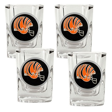 Cincinnati Bengals 4 Piece Square Shot Glass Set - OnlineSports.com