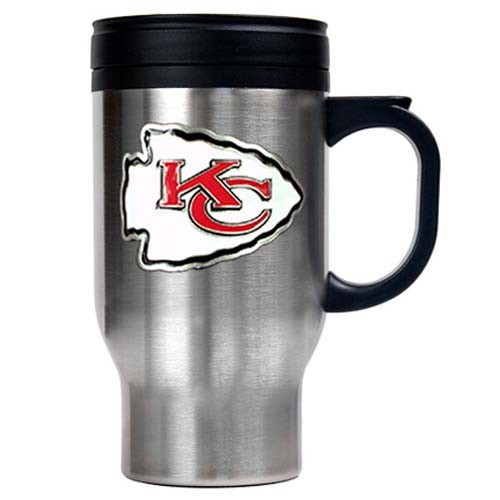 Kansas City Chiefs 16 oz. Stainless Steel Travel Mug - OnlineSports.com