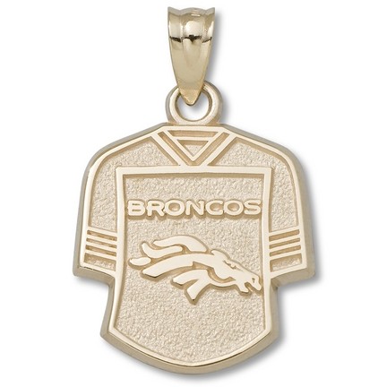 Denver Broncos 5/8" Jersey Pendant - 14KT Gold Jewelry - OnlineSports.com