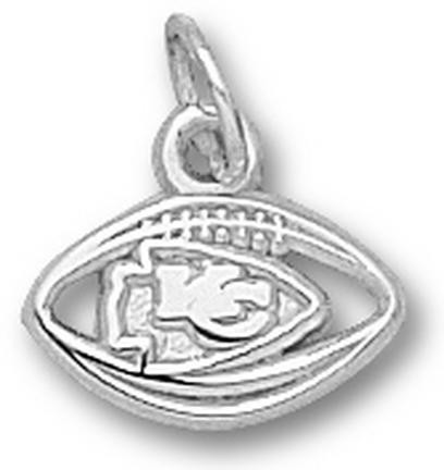 Kansas City Chiefs 1/4" "KC Pierced Football" Charm - Sterling Silver ...