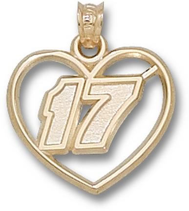 Matt Kenseth Driver Number "17" Heart Pendant - 14KT Gold Jewelry ...