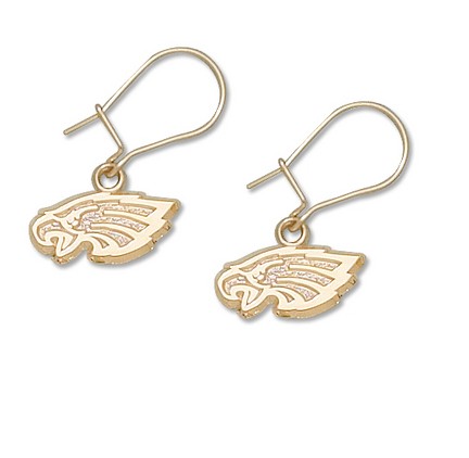 Philadelphia Eagles 1/4" "Eagles Head" Dangle Earrings - 10KT Gold ...