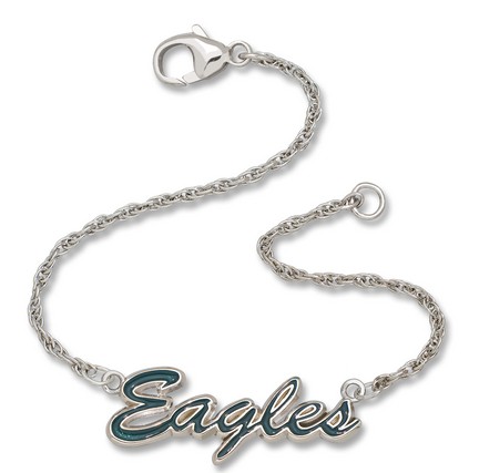 Philadelphia Eagles "Eagles" Sterling Silver Enamel Script Bracelet ...