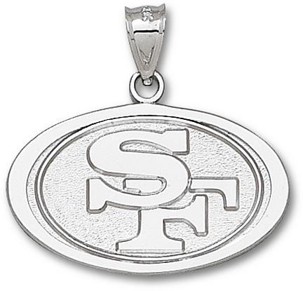 San Francisco 49ers 3/4" Oval Logo Pendant - Sterling Silver Jewelry ...