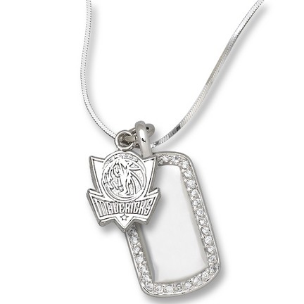 Dallas Mavericks 3/8" Logo on Sterling Silver Mini Dog Tag Necklace ...