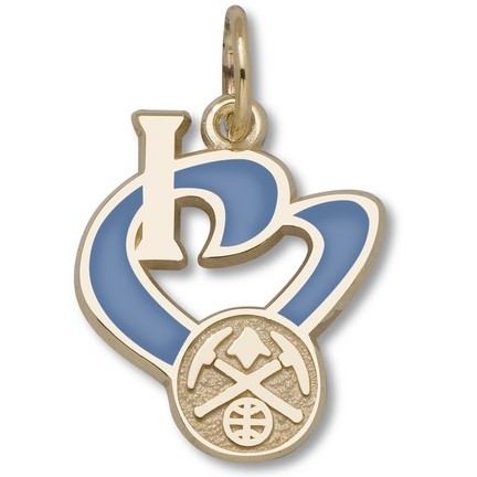 Denver Nuggets 1/2" "I Heart Logo" Enamel Charm - 10KT Gold Jewelry ...