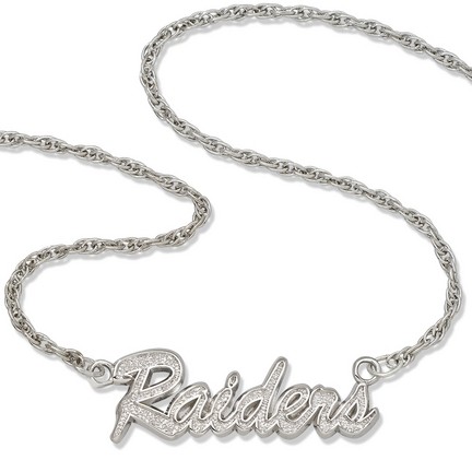 Oakland Raiders "Raiders" Sterling Silver Script Necklace ...