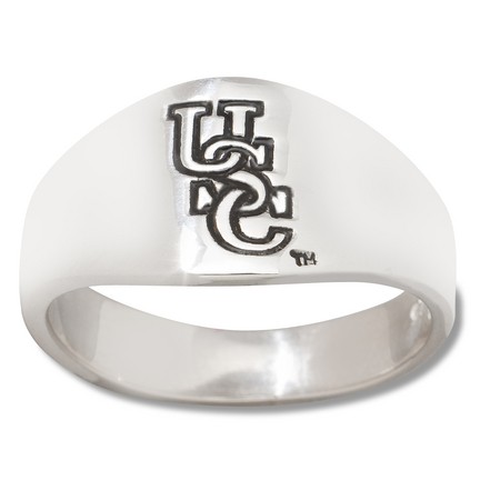 South Carolina Gamecocks Logo Men's Enamel Sterling Silver Band Ring ...