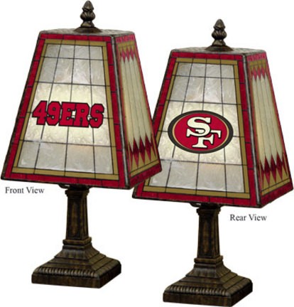 San Francisco 49ers Art Glass Table Lamp - OnlineSports.com