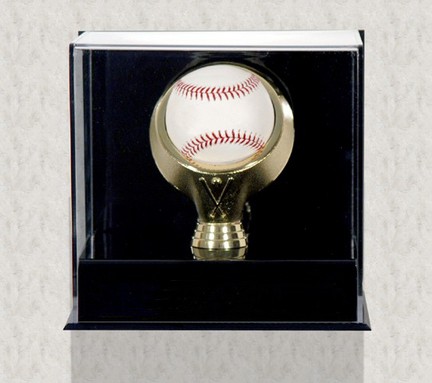 Wall Mounted Gold Ring Baseball Display Case - OnlineSports.com