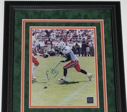 Edgerrin James Autographed Miami Hurricanes UM 8" x 10" Custom Framed ...