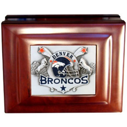 Denver Broncos Large Wooden Jewelry Gift Box - OnlineSports.com