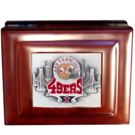 San Francisco 49ers Large Wooden Jewelry Gift Box - OnlineSports.com