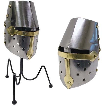 Mini Great Helm (Medieval Helmet) with Display Stand - OnlineSports.com