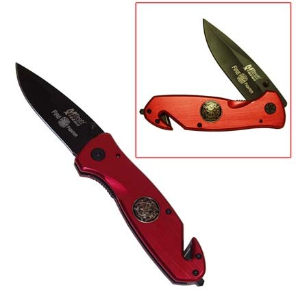 Red MTech Fire Fighter Rescue Knife - OnlineSports.com