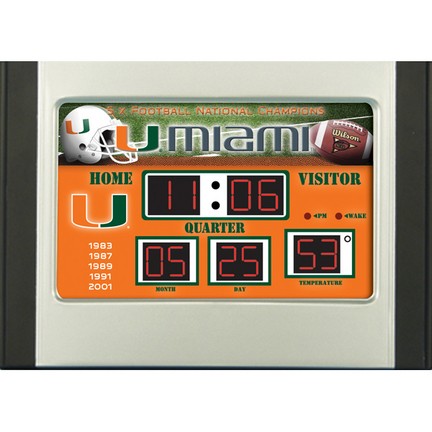 Miami Hurricanes Scoreboard Desk Clock - OnlineSports.com