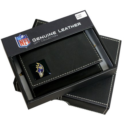 Baltimore Ravens Leather BiFold Wallet - OnlineSports.com