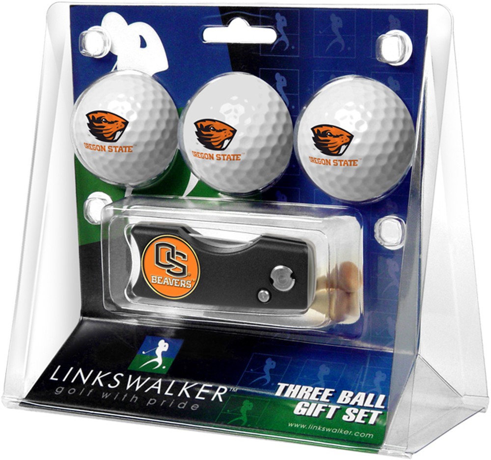 Oregon State Beavers 3 Golf Ball Gift Pack with Spring Action Tool ...