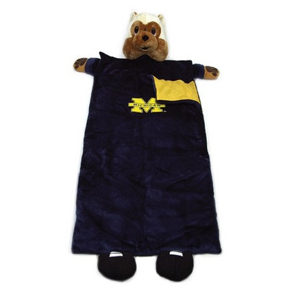 Michigan Wolverines 6' Sleeping Bag with Plush Mascot - OnlineSports.com