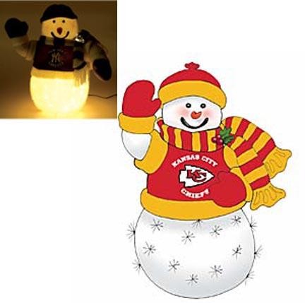 Kansas City Chiefs 14" Fiber Optic Snowman - OnlineSports.com