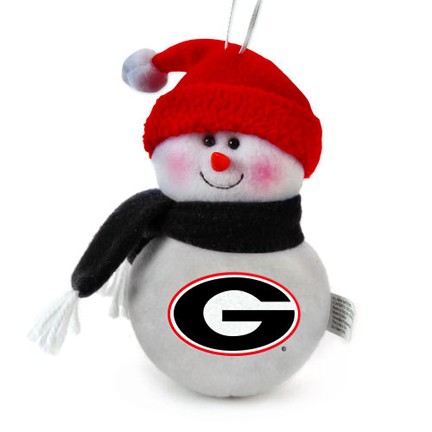 Georgia Bulldogs 6" Team Snowman Plush Ornament (Set of 3 ...